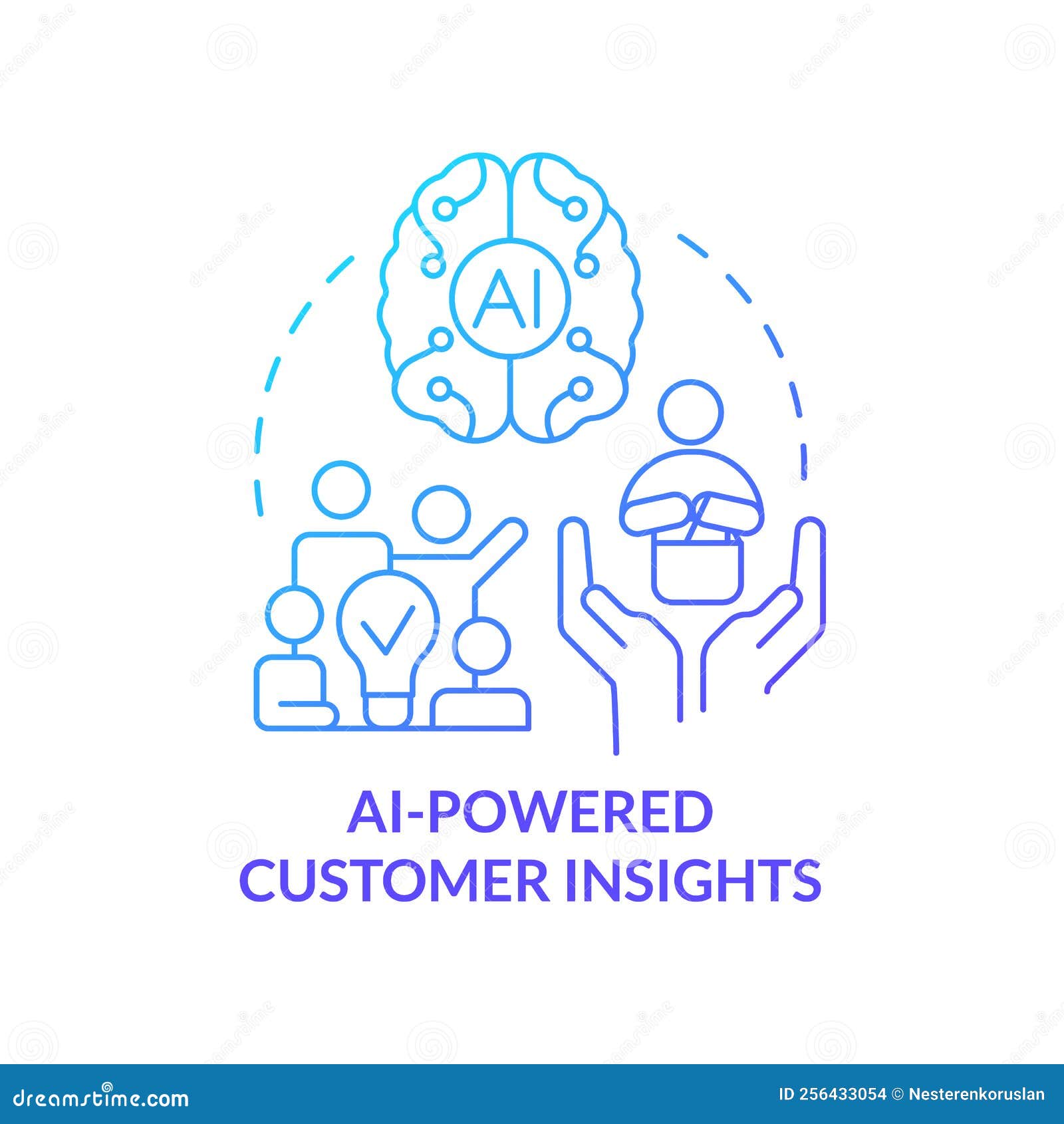 AI Powered Customer Insights Blue Gradient Concept Icon Stock Vector ... AI Powered Customer Insights Blue Gradient Concept Icon Stock Vector ...