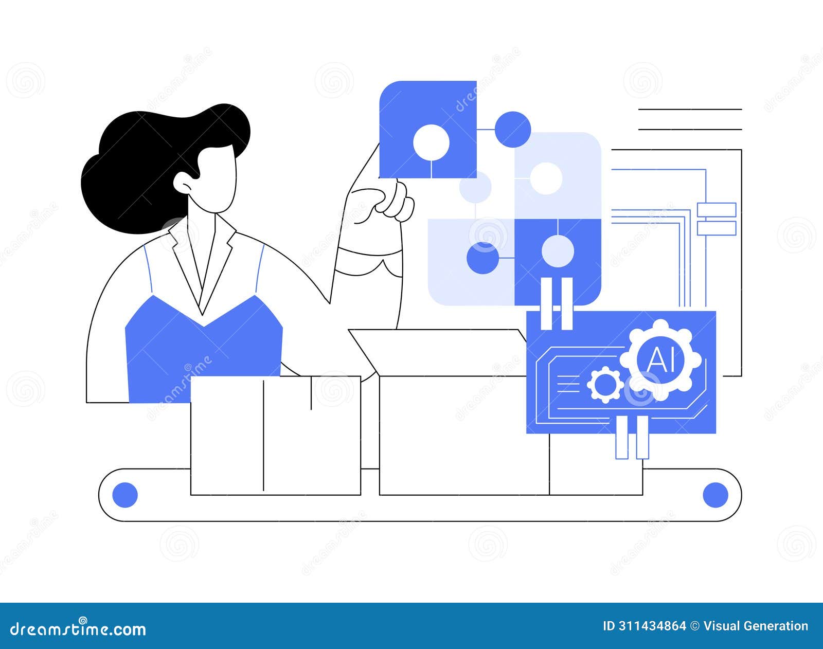 AI-Powered Customization Abstract Concept Vector Illustration. Stock ...
