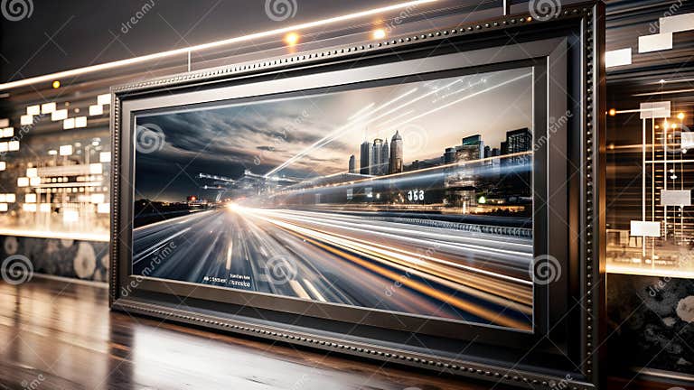 AI Powered Data Stream Frame Concept As a Clean Border Frame Featuring Dynamic Data Streams on ...