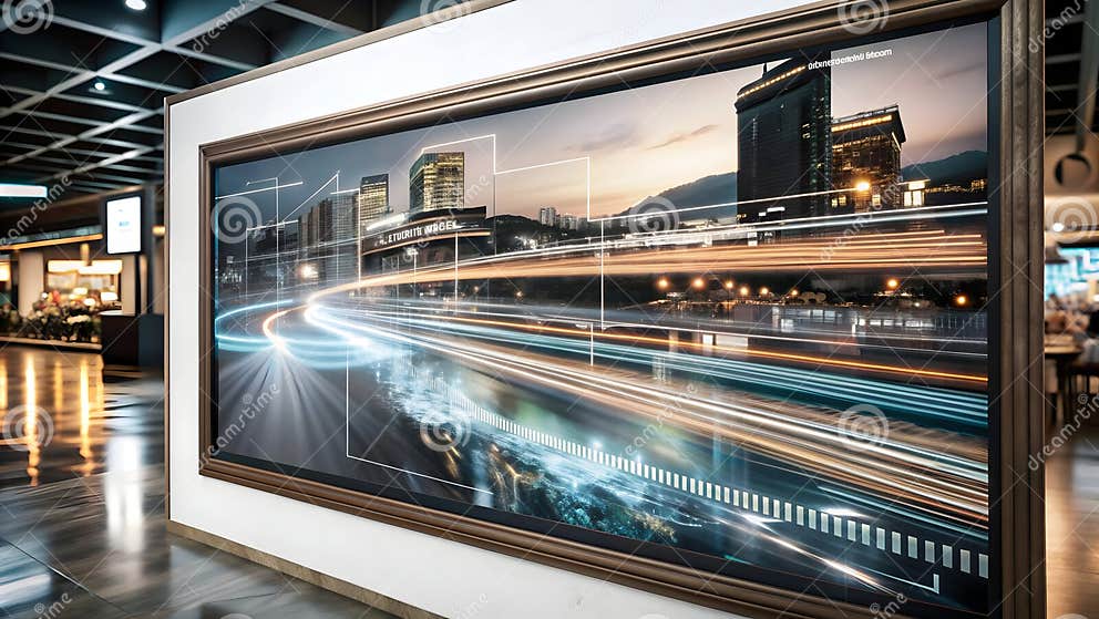 AI Powered Data Stream Frame Concept As a Clean Border Frame Featuring Dynamic Data Streams on ...