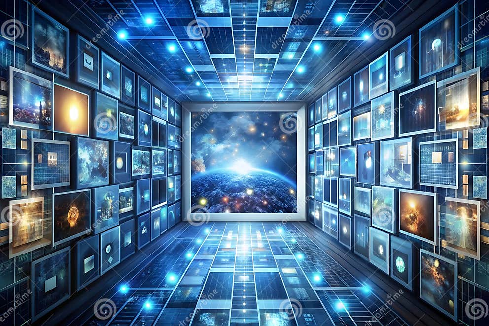 AI Powered Data Stream Frame Concept As a Clean Border Frame Featuring Dynamic Data Streams on ...