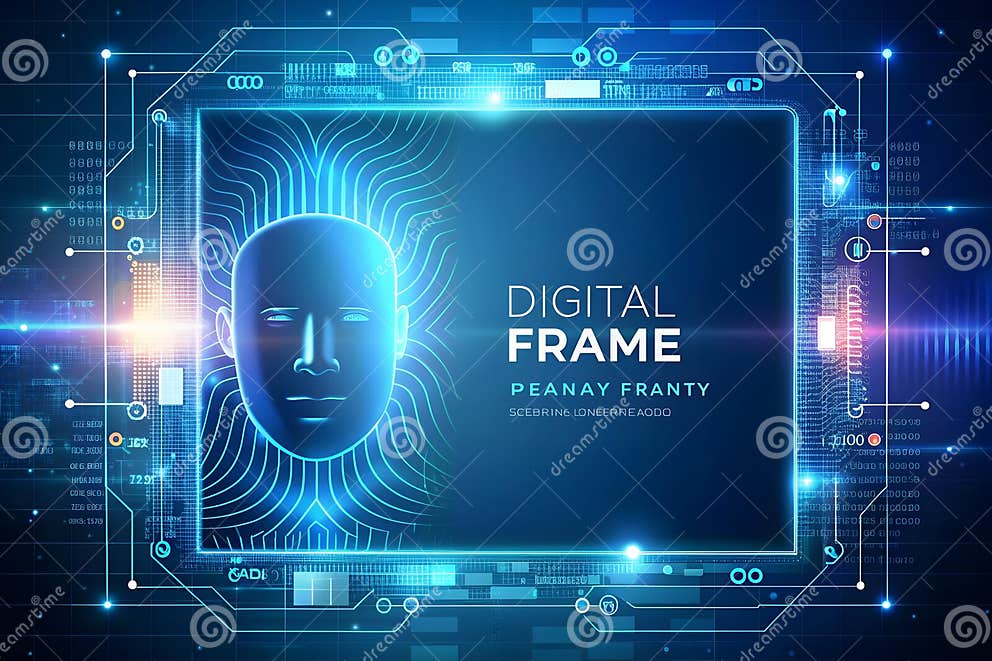 AI Powered Digital Identity Frame Concept As a Clean Border Frame ...