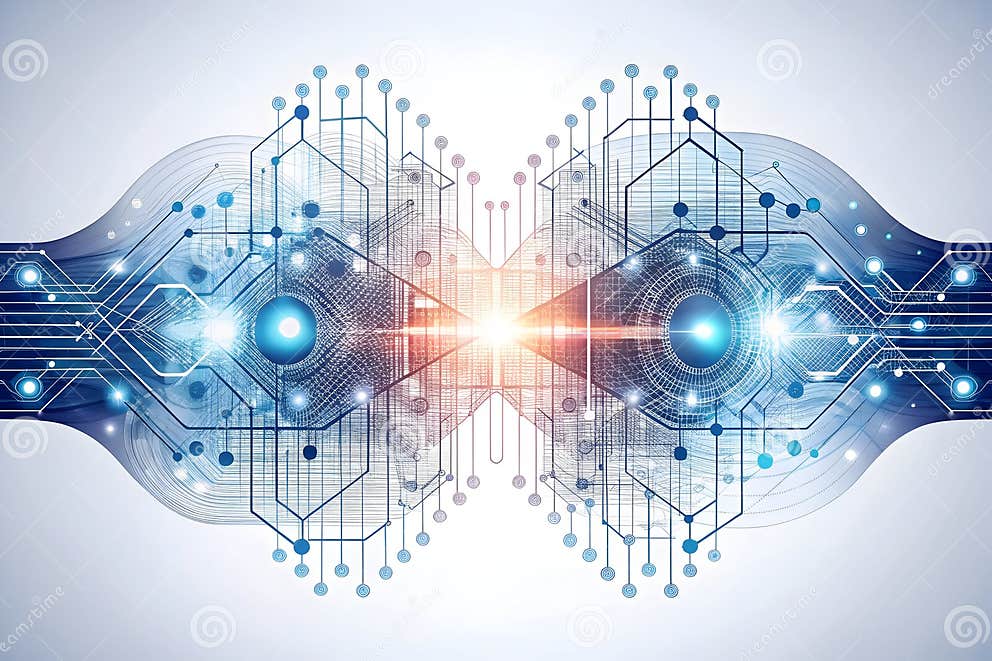 AI Powered Digital Twin Vector Concept As a Minimalistic Abstract ...