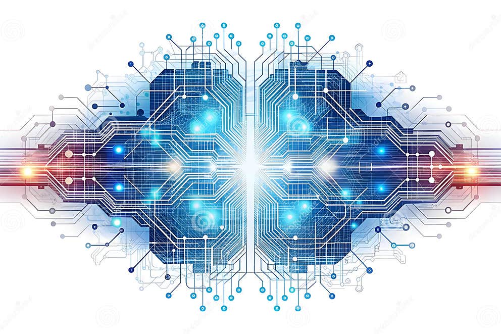 AI Powered Digital Twin Vector Concept As a Minimalistic Abstract ...