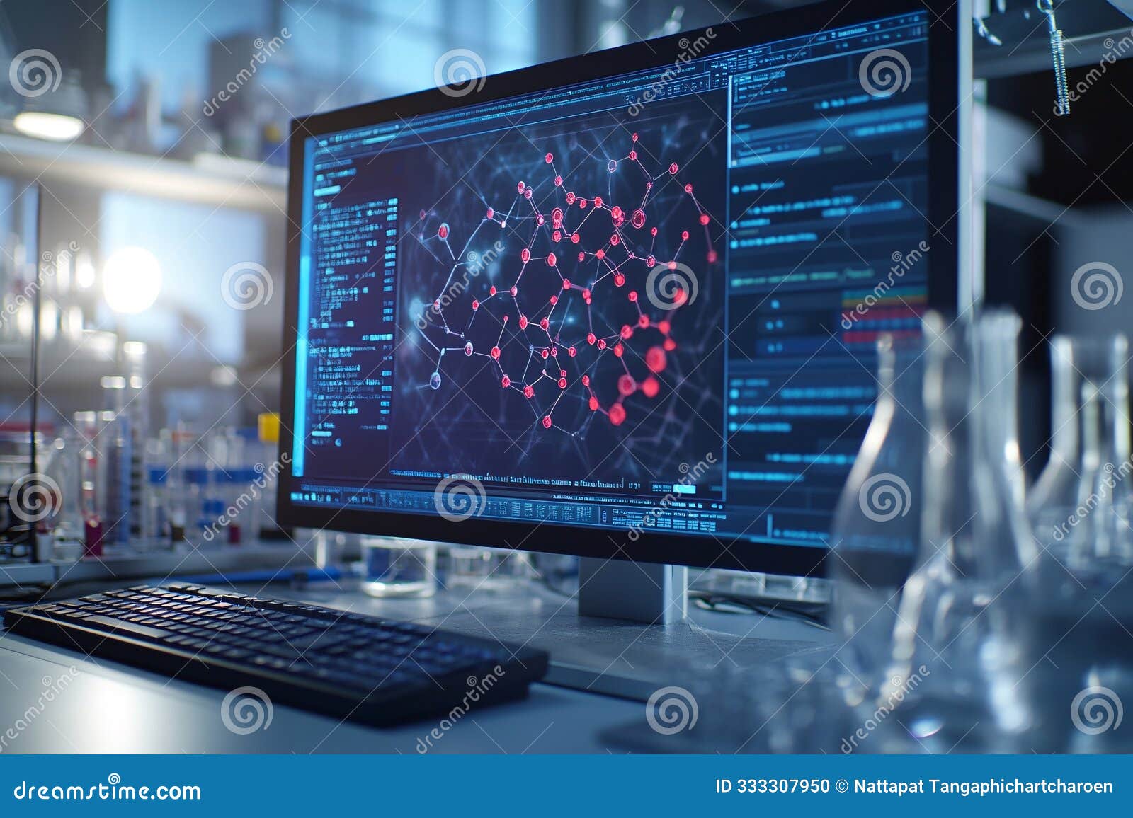 AI-powered Drug Discovery Process in a Lab, with Molecules Being ...