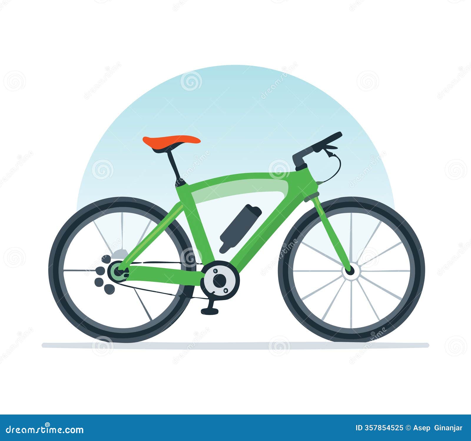 A AI-powered E-bike Simple Illustration Stock Illustration ...