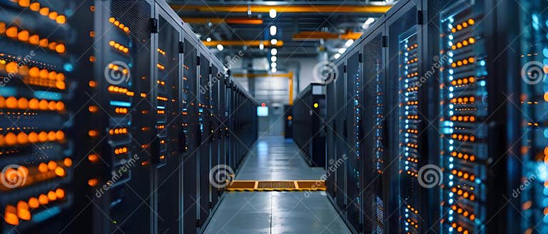 AI-Powered Factory Core: the Nexus of Data and Efficiency. Concept ...