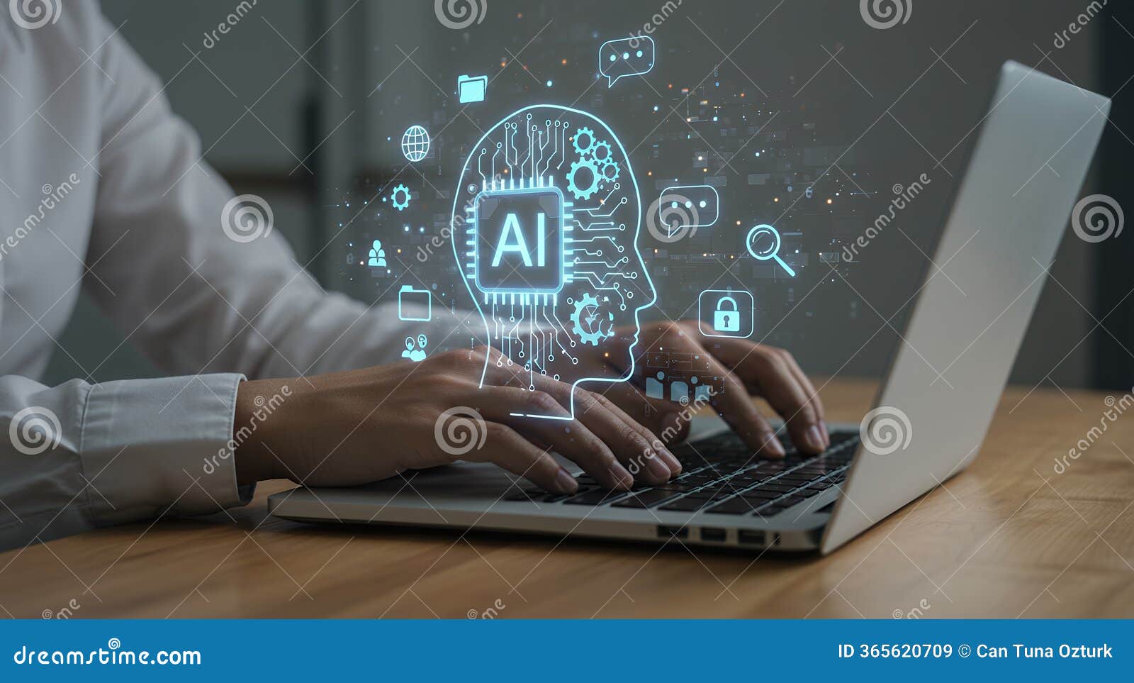 AI-powered Future Digital Networks Futuristic Architecture. Stock ...