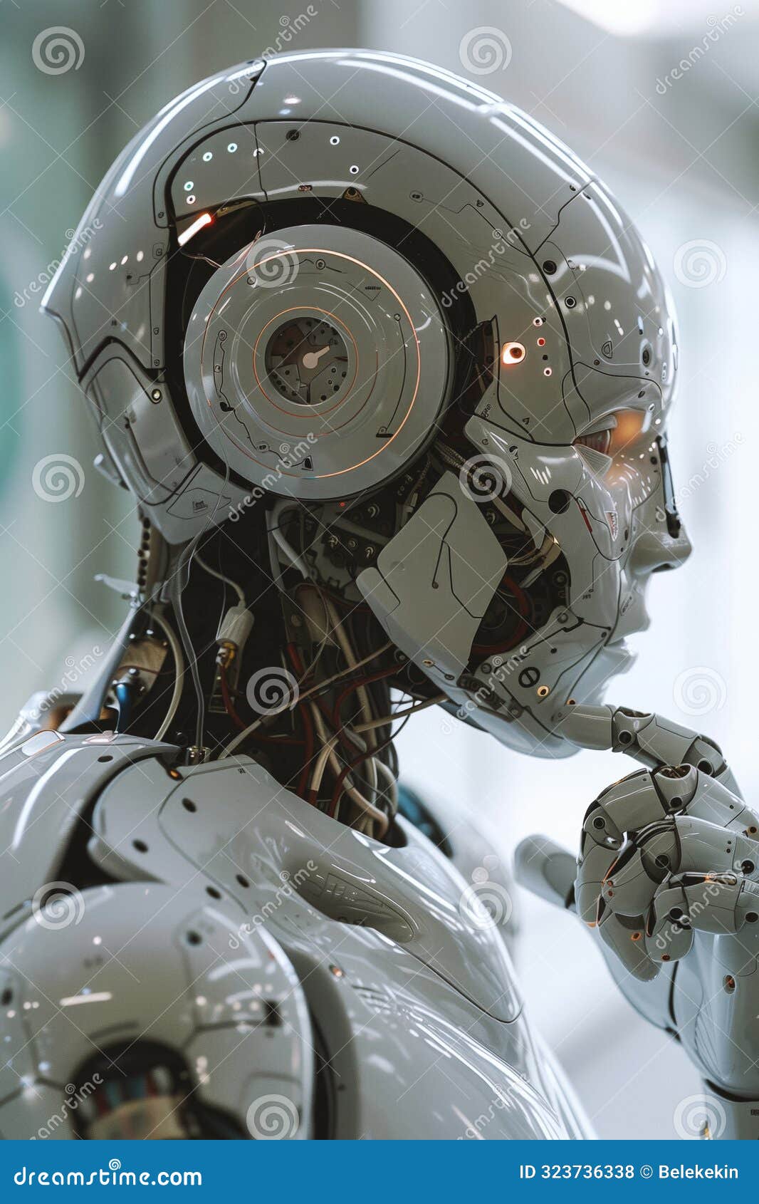 AI powered humanoid robot stock illustration. Illustration of analyzing - 323736338