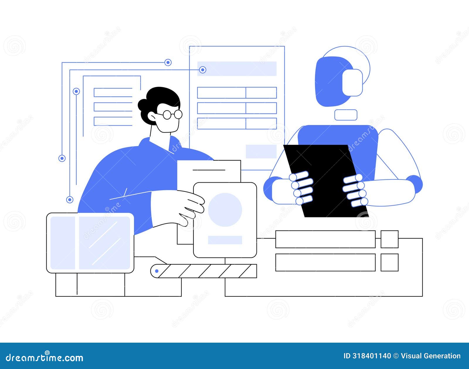 AI-Powered Immigration Services Abstract Concept Vector Illustration ...