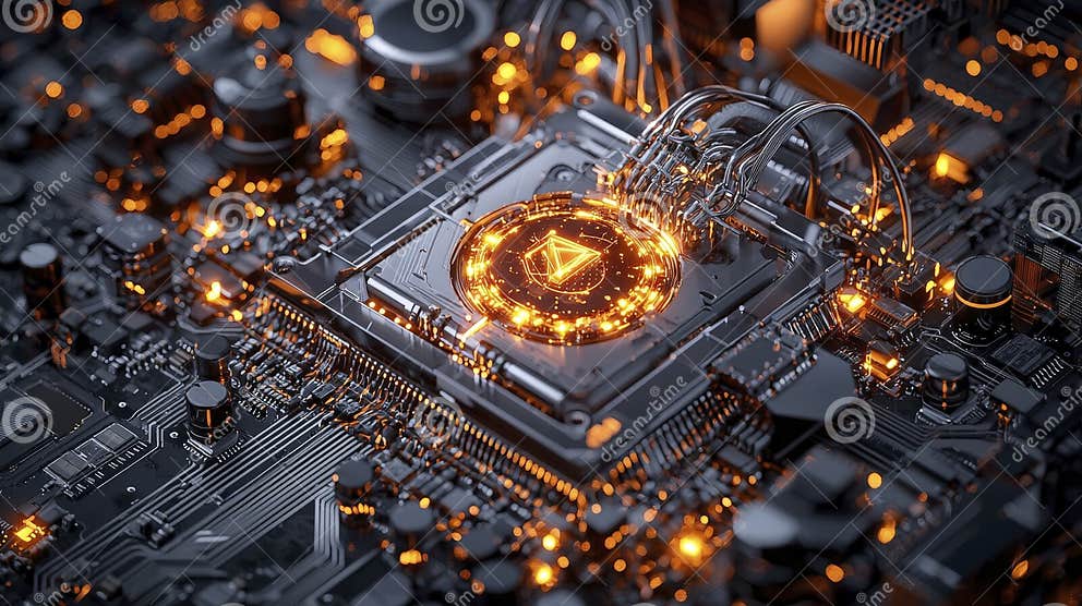 Ai-powered Optimization Process Visualized with Glowing Circuitry ...