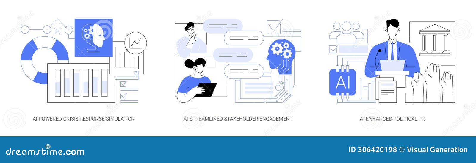 AI-powered PR Abstract Concept Vector Illustrations. Stock Vector ...