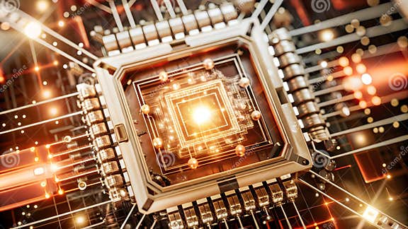 AI Powered Quantum Computing Vector Concept As a Minimalistic Abstract ...