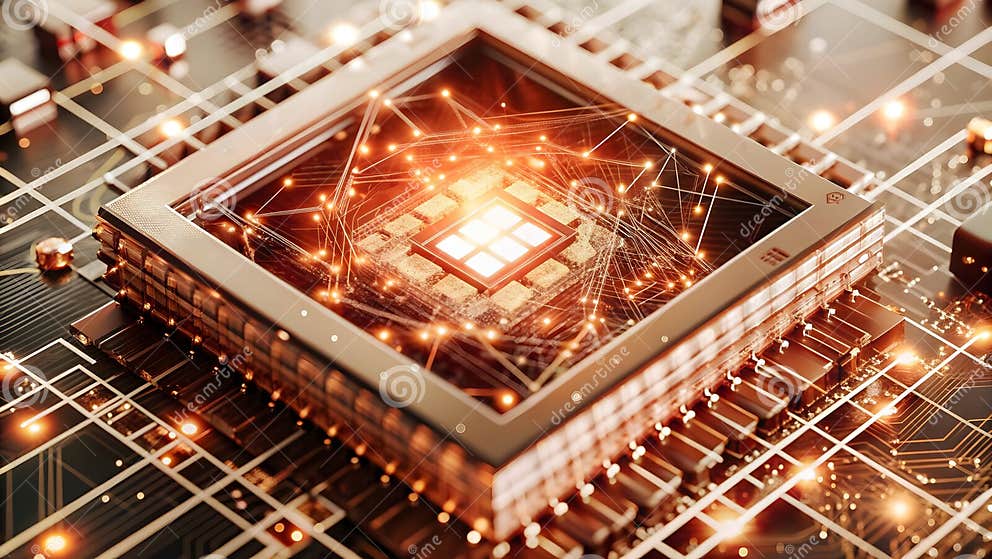 AI Powered Quantum Computing Vector Concept As a Minimalistic Abstract Featuring Quantum ...