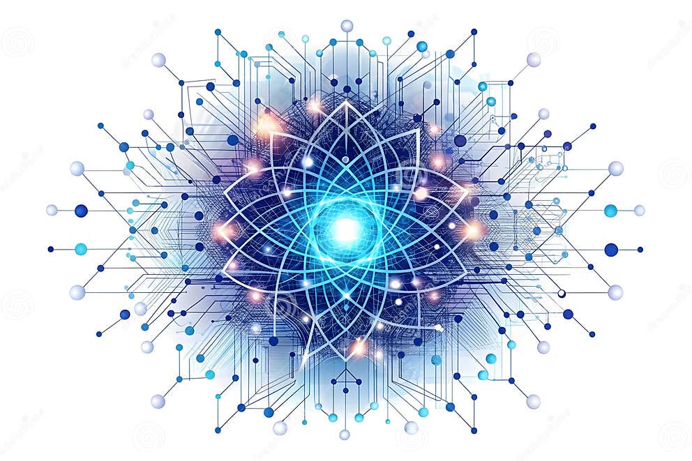 AI Powered Quantum Computing Vector Concept As a Minimalistic Abstract Featuring Quantum ...