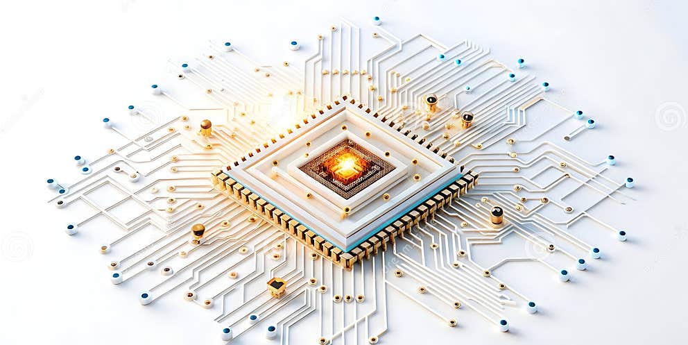 AI Powered Quantum Computing Vector Concept As a Minimalistic Abstract ...