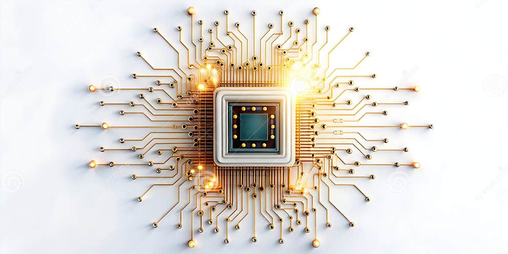 AI Powered Quantum Computing Vector Concept As a Minimalistic Abstract ...