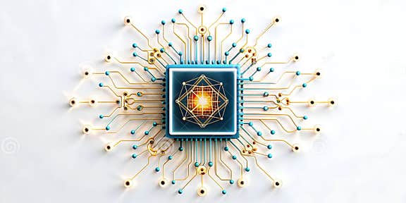 AI Powered Quantum Computing Vector Concept As a Minimalistic Abstract Featuring Quantum ...