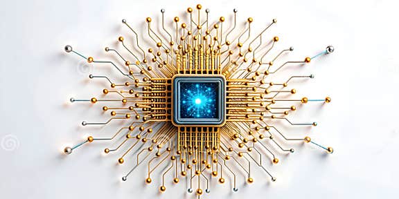 AI Powered Quantum Computing Vector Concept As a Minimalistic Abstract ...