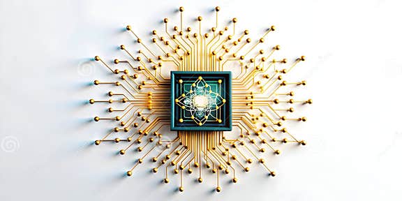 AI Powered Quantum Computing Vector Concept As a Minimalistic Abstract Featuring Quantum ...