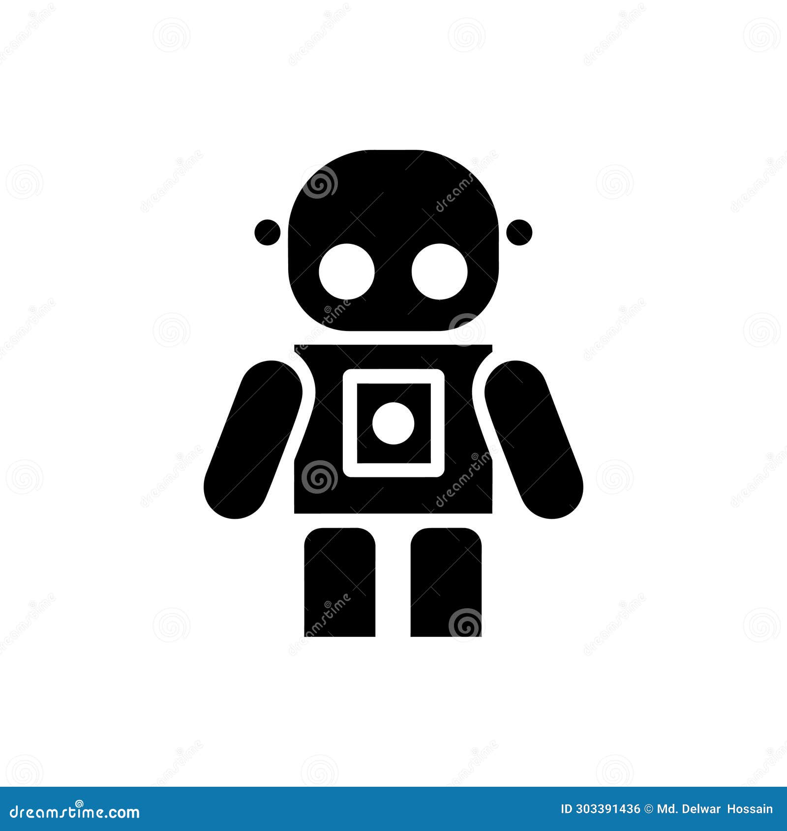 AI-powered robot icon stock vector. Illustration of entity - 303391436