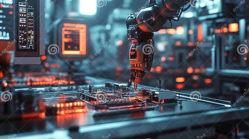 AI-Powered Robotic Arm Assembling Electronics in High-Tech Environment ...
