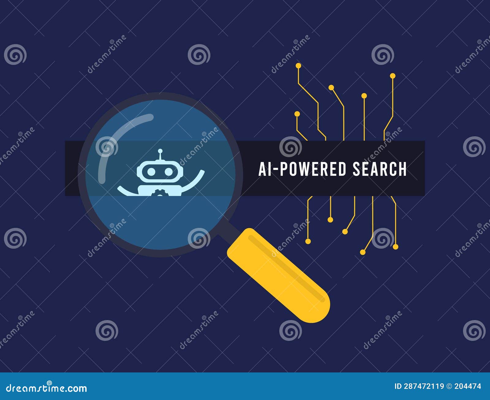 AI-Powered Search Engine Concept. Search Technology Enhanced by ...
