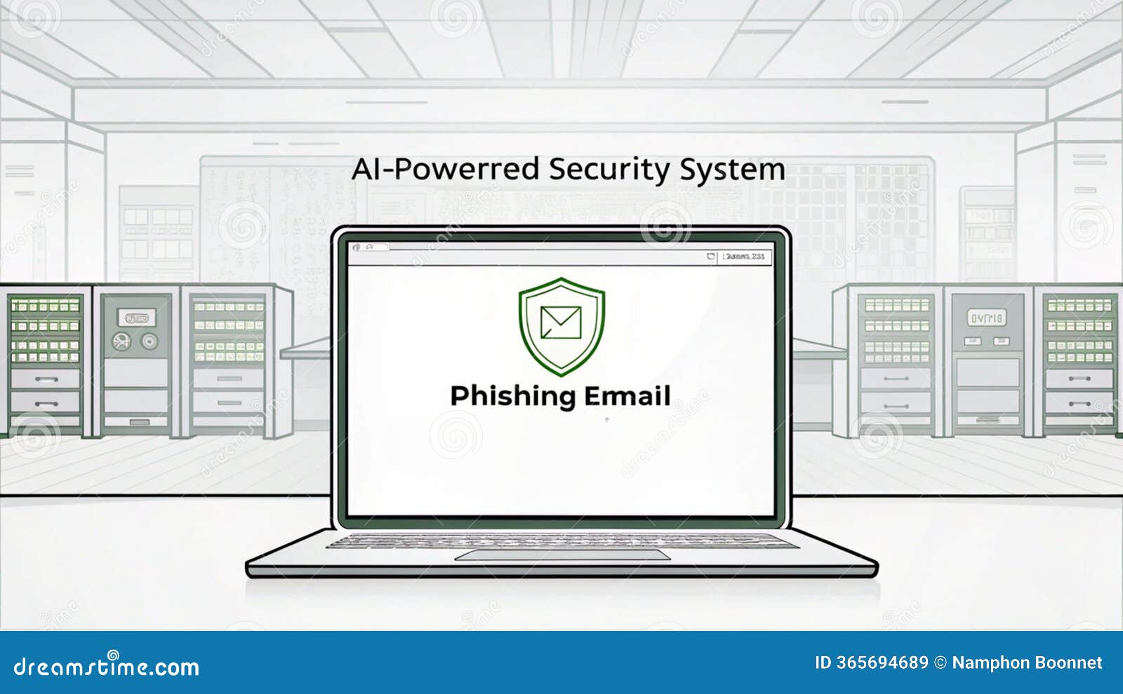 Phishing Email Warning Symbol With Log In Screen And Red Hook Vector ...