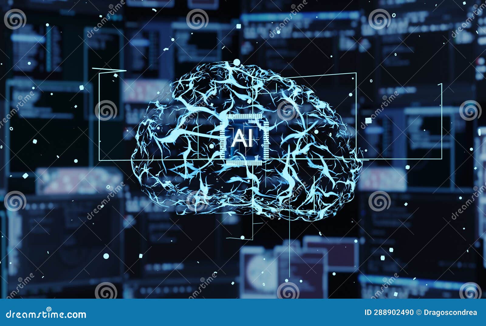 AI Processing Large Datasets Stock Illustration - Illustration of code ...