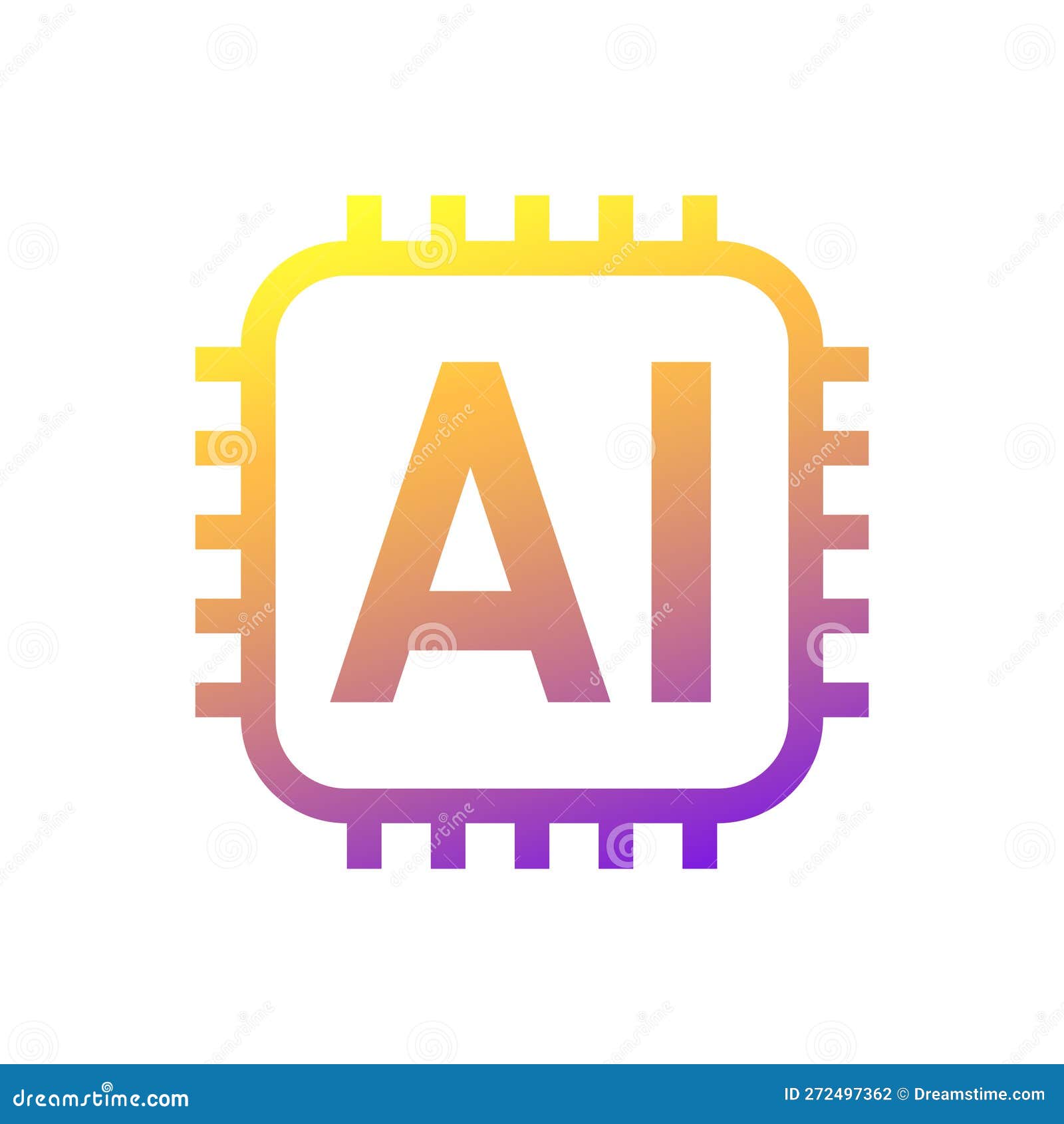 AI Processor Chip, Artificial Intelligence Technology Graphic Design ...