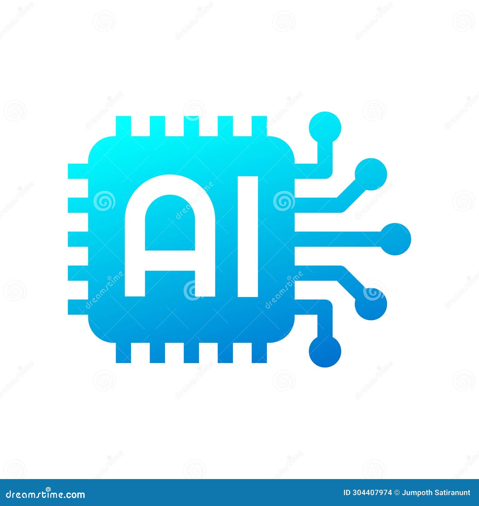 AI Processor Chip, Artificial Intelligence Technology Graphic Design ...