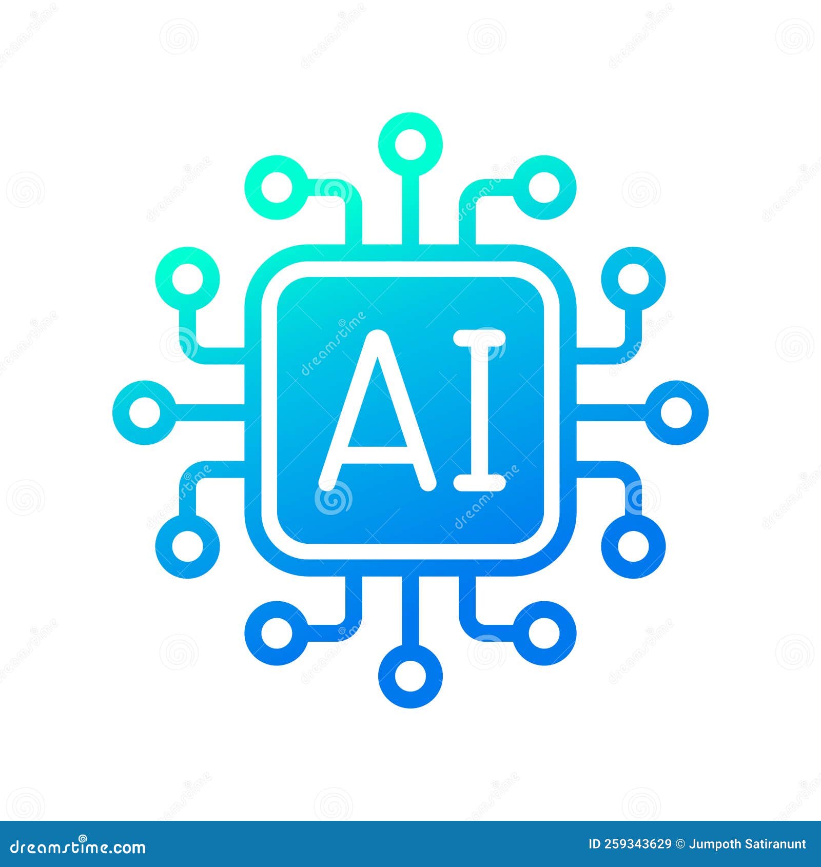 AI Processor Chip, Artificial Intelligence Technology Graphic Design ...