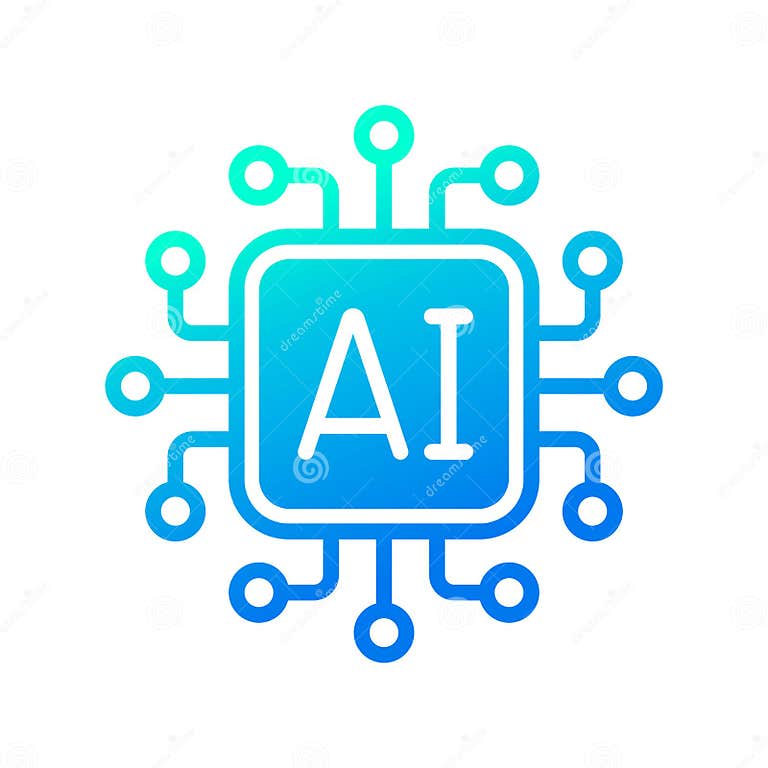 AI Processor Chip, Artificial Intelligence Technology Graphic Design ...