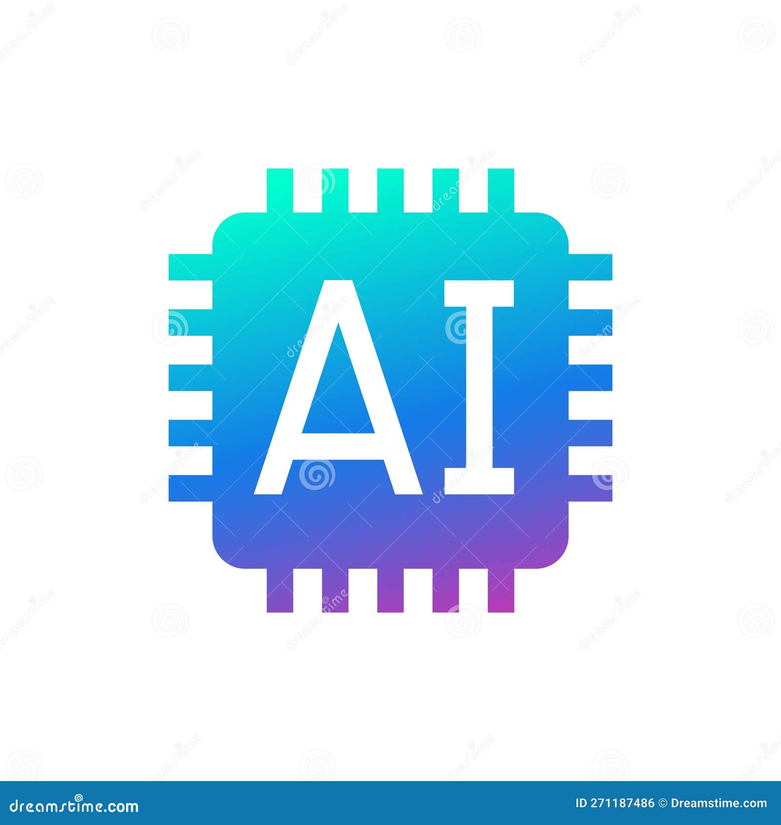 AI Processor Chip, Artificial Intelligence Technology Graphic Design ...