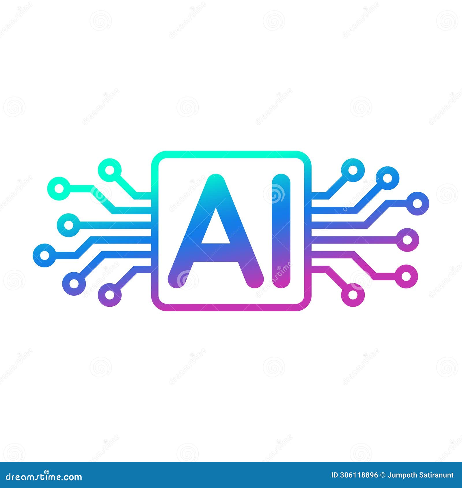 AI Processor Chip Icon, Artificial Intelligence Technology Graphic ...