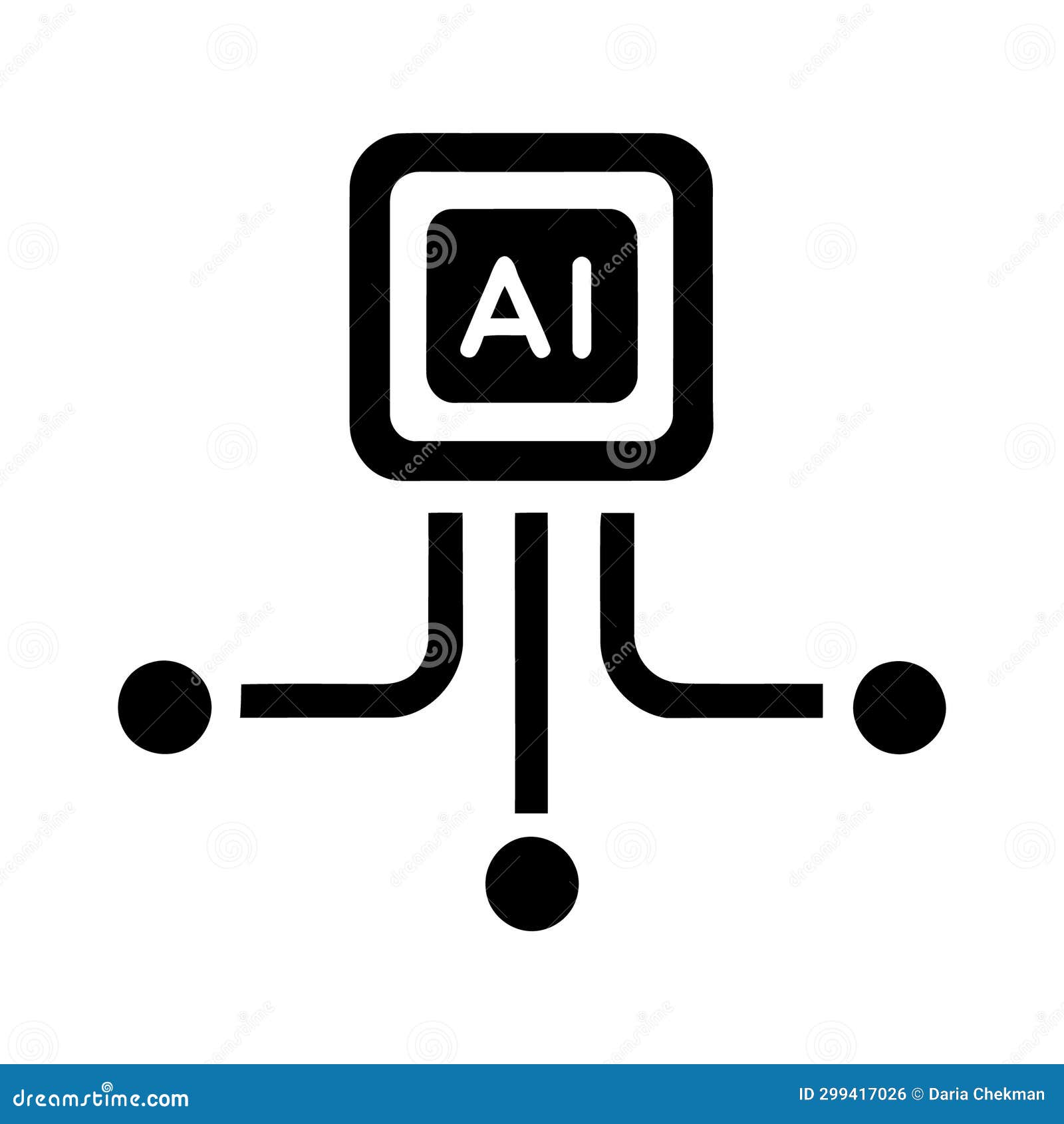 AI Processor Icon. AI Processor Mini Icon in Flat Style Isolated Stock ...