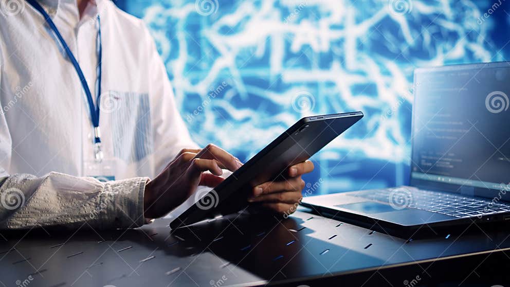 AI Programmer Runs Code in Data Center Stock Image - Image of repair, hardware: 331406087