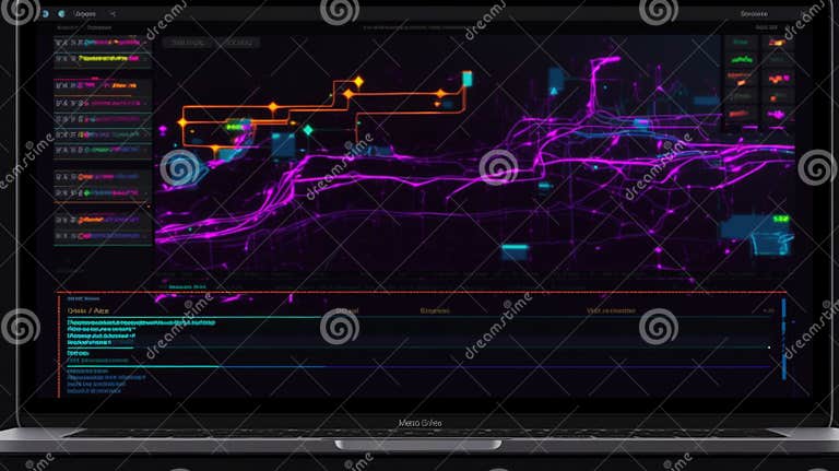 Ai Programming Interface With Code And Algorithm Graphics On The Screen 0807