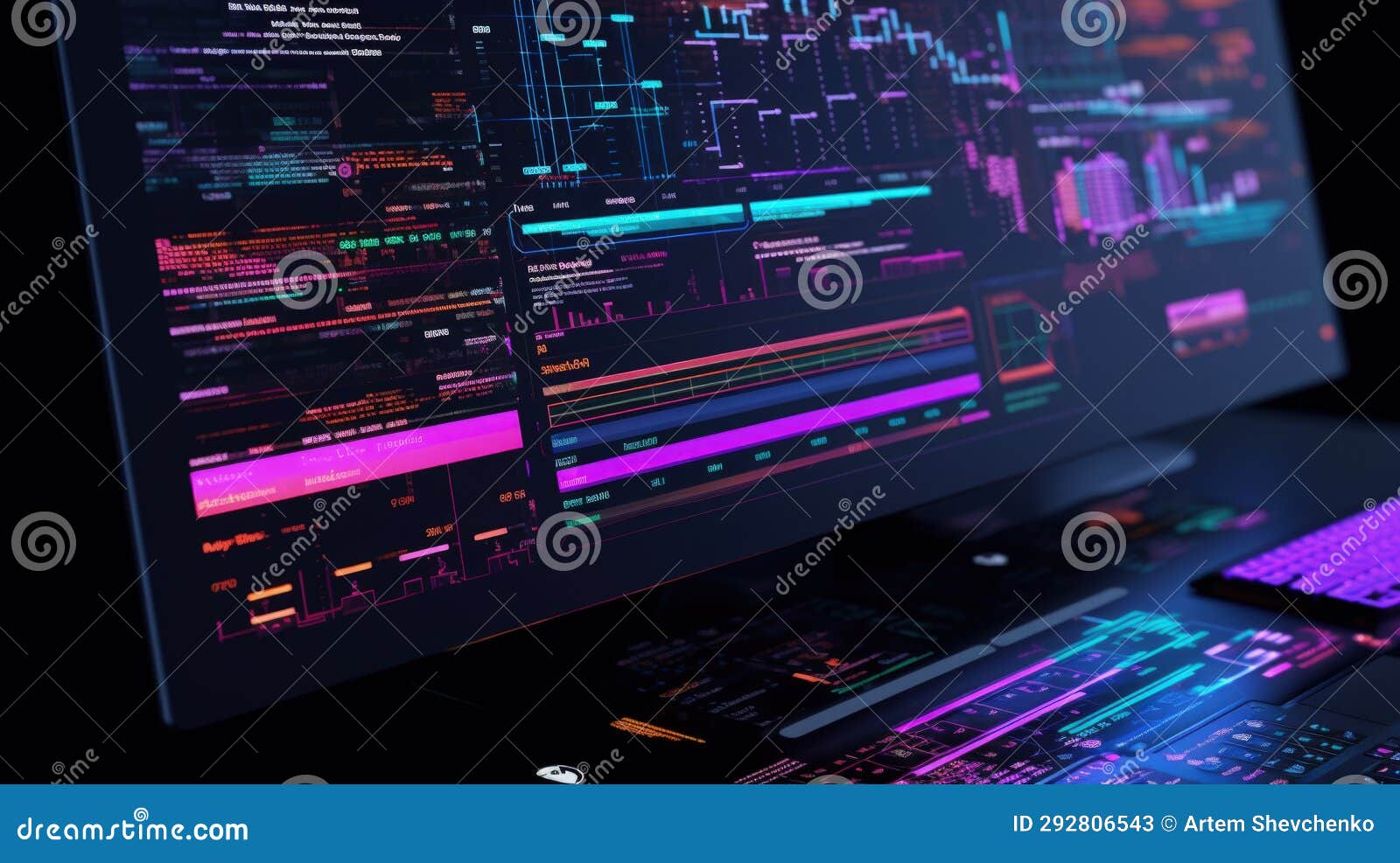 Ai Programming Interface With Code And Algorithm Graphics On The Screen 4828
