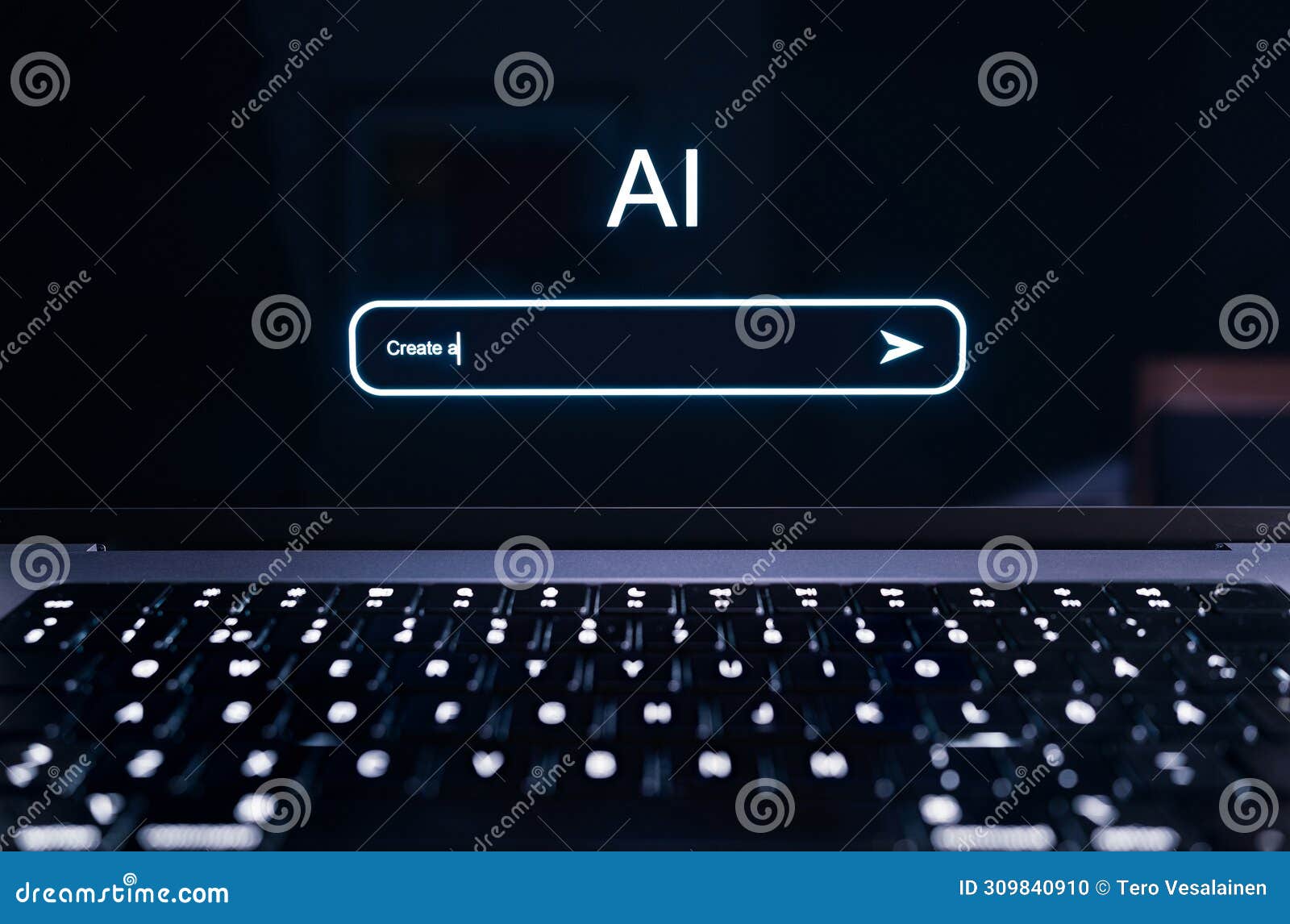 AI Prompt in Chat Screen. Artificial Intelligence in Generative Chatbot ...