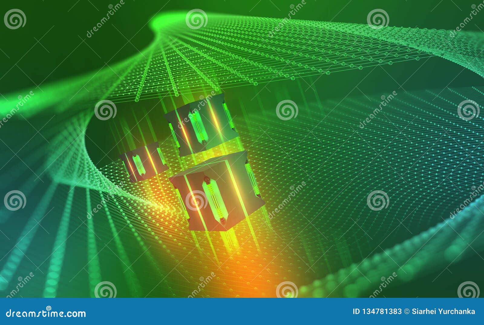 Ai Quantum Computer Architecture Cyberspace Abstract Concept Stock