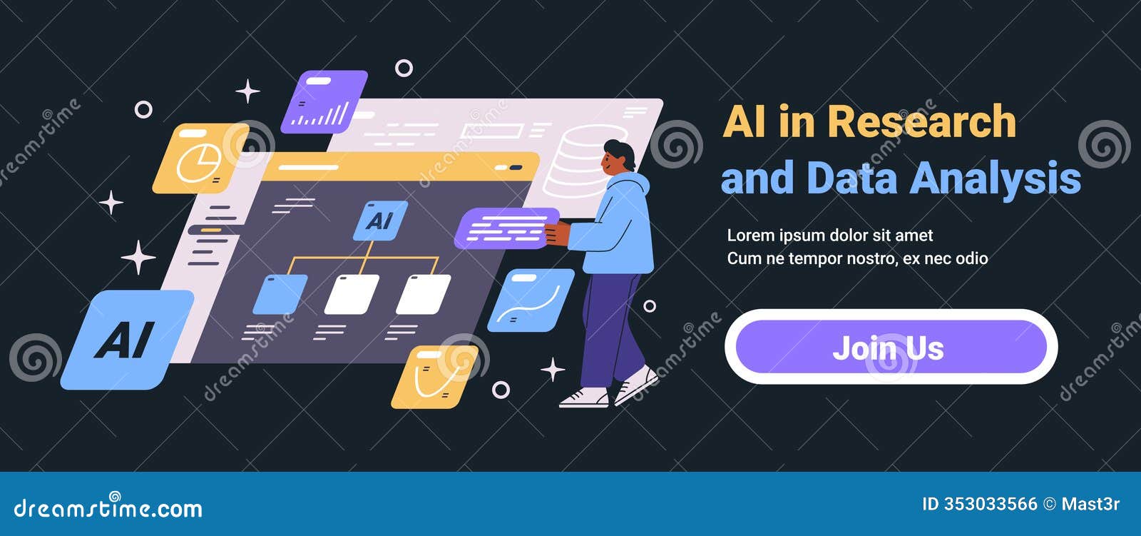 AI Research Data Analysis Concept With Person Interacting With Digital ...