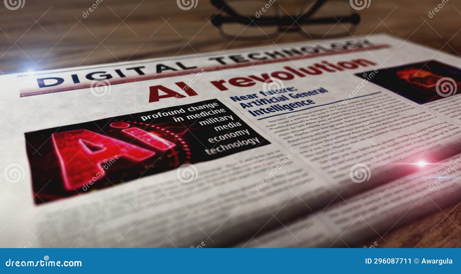 AI Revolution and Artificial Intelligence Technology Newspaper on Table ...