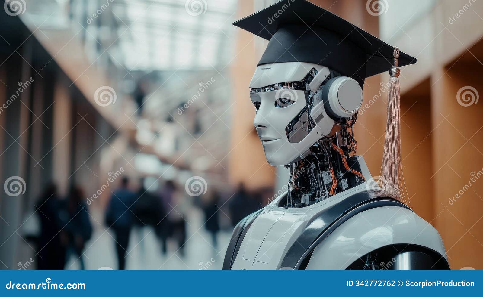 AI Robot in Academic Setting Symbolizing Technological Progress in ...