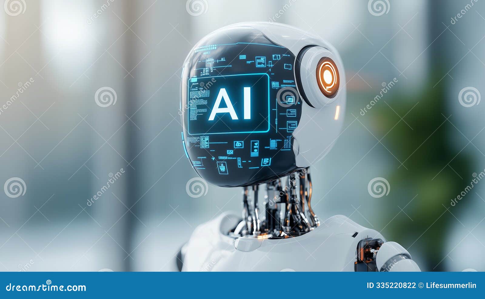 AI Robot with Antennas and Plants in a Futuristic, Tech-meets-nature ...