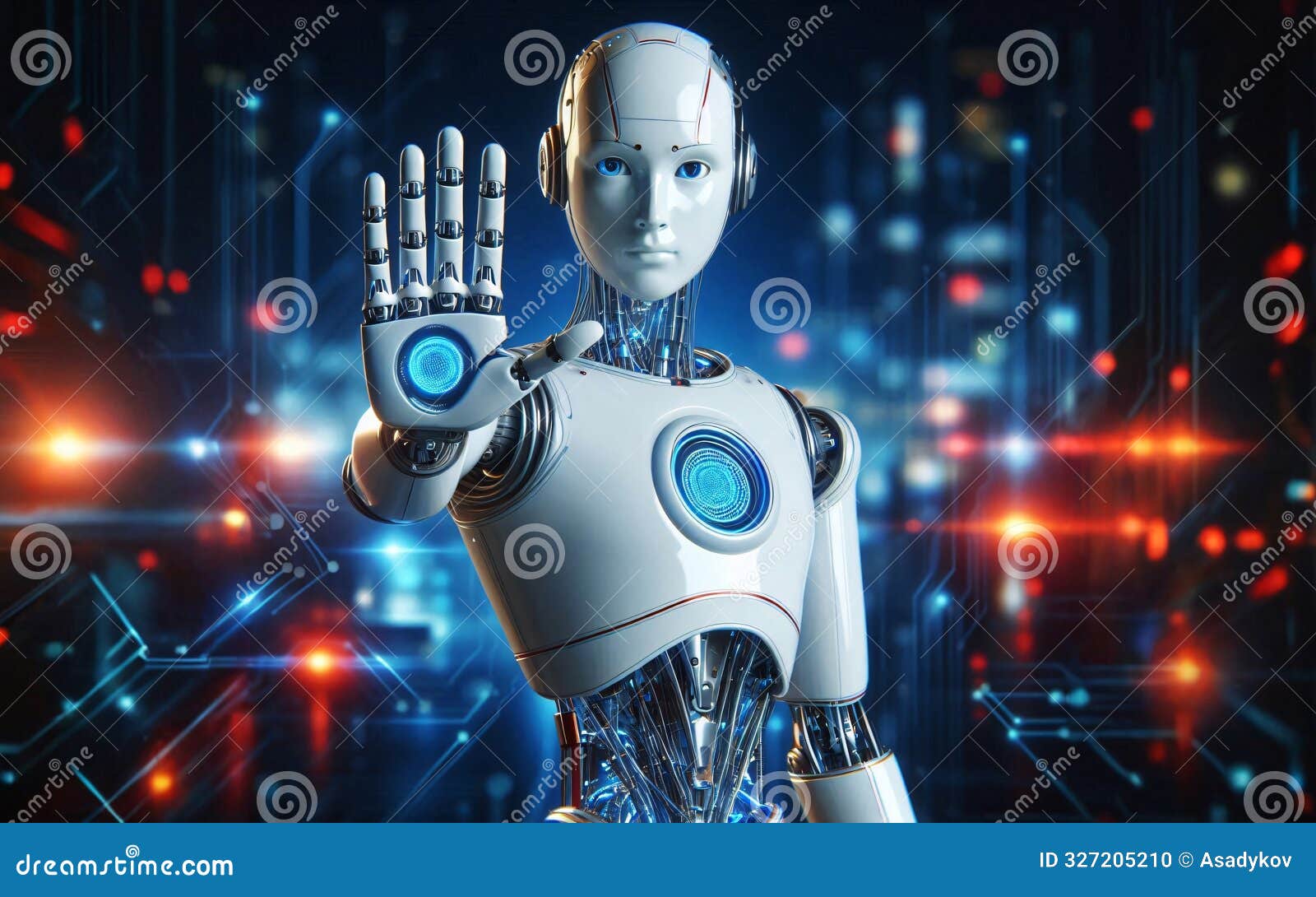 Ai Robot Artificial Intelligence Stop Halt Prohibition Warning Hand ...