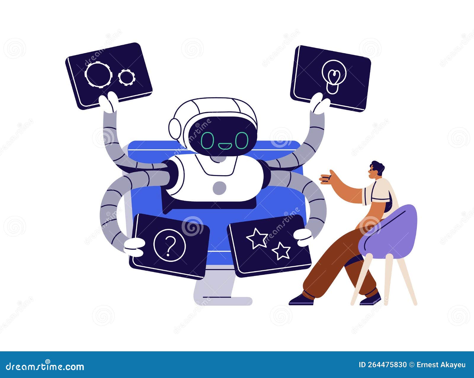 AI Robot Assistant Supporting Online. Chatterbot and Customer ...