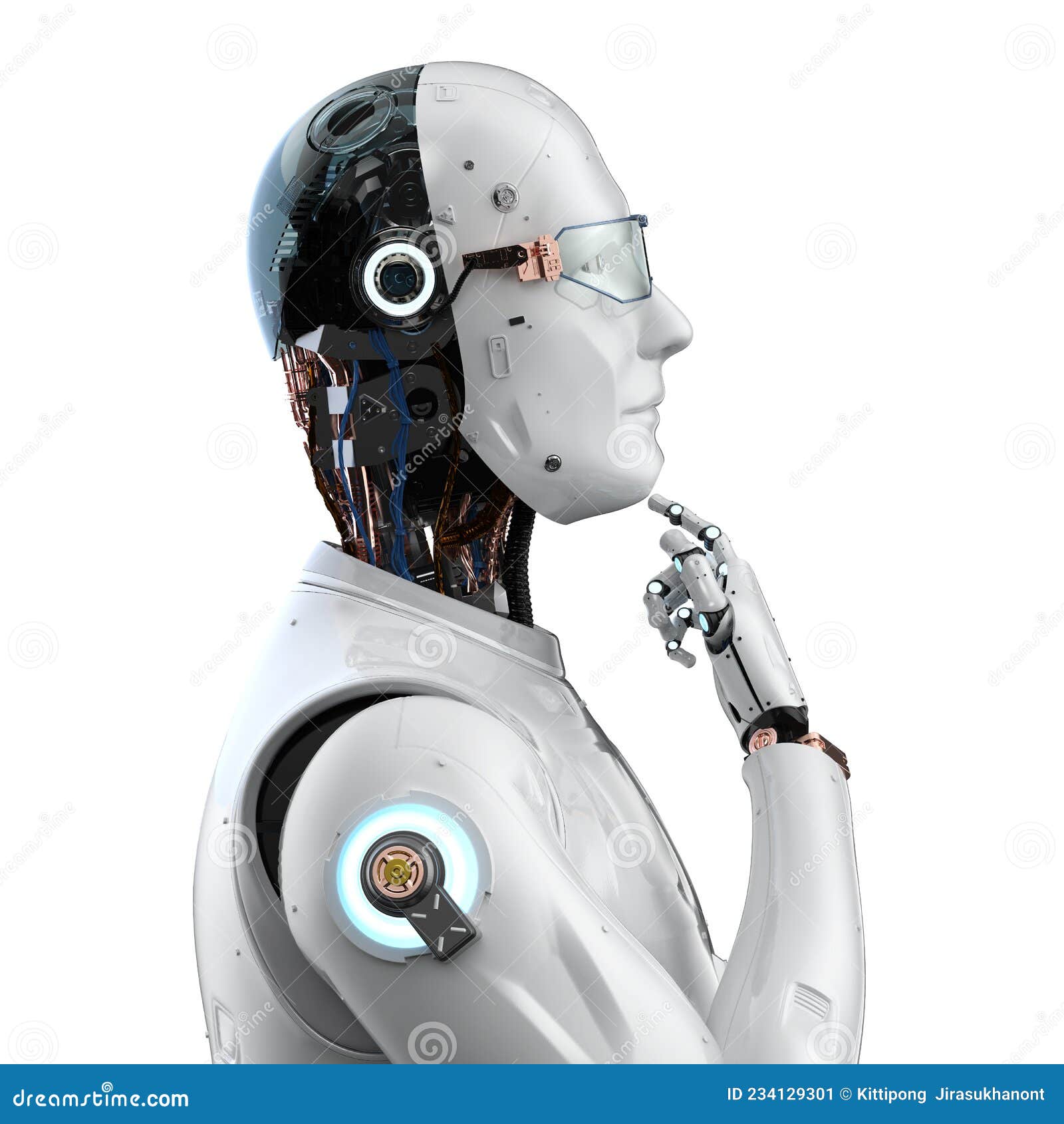 Ai Robot Computing or Analyzing Stock Illustration - Illustration of ...