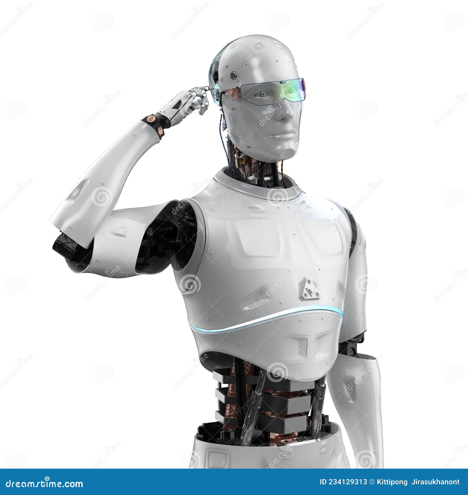 Ai Robot Computing or Analyzing Stock Illustration - Illustration of ...
