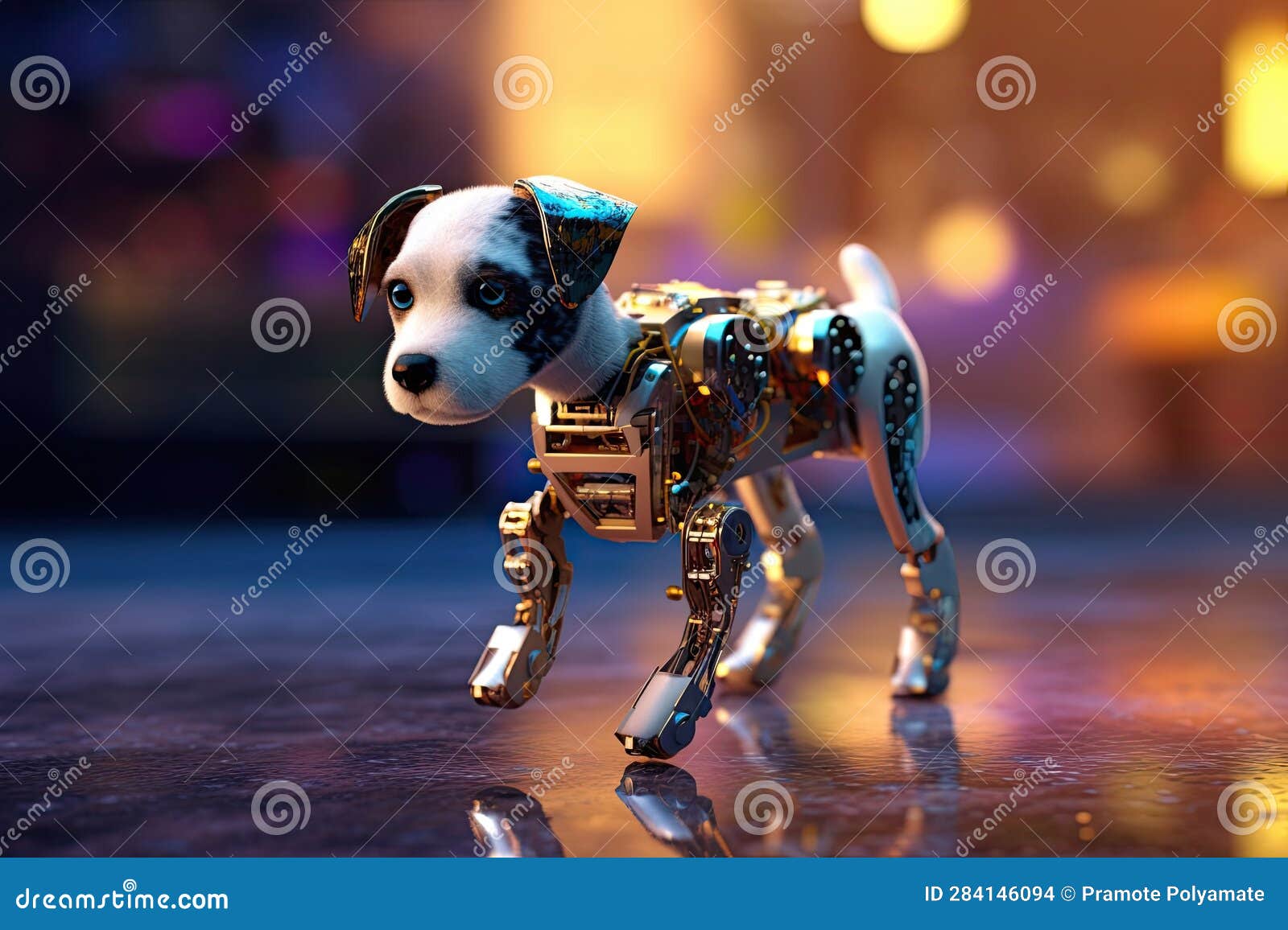 Ai, Robot Dog Running. Generative Ai Stock Illustration - Illustration ...